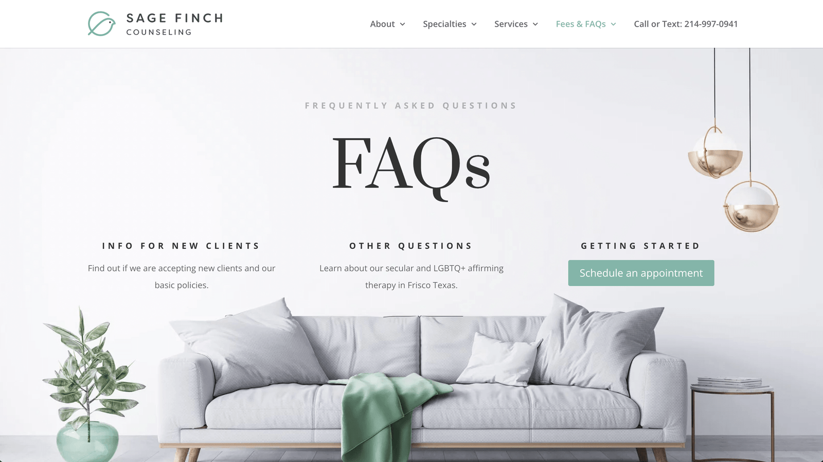 FAQs - Sage Finch Counseling